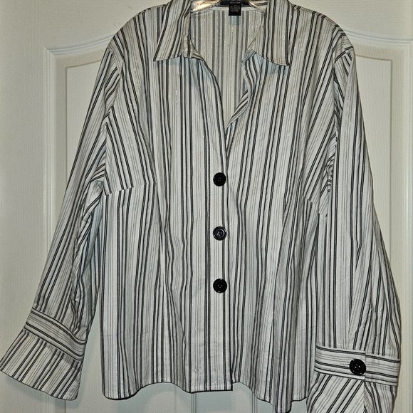 Spenser Jeremy | Tops | Spencer Jeremy Size 2x Shirt Blouse Striped ...